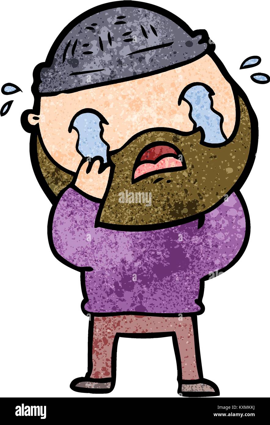 cartoon bearded man crying Stock Vector Image & Art - Alamy