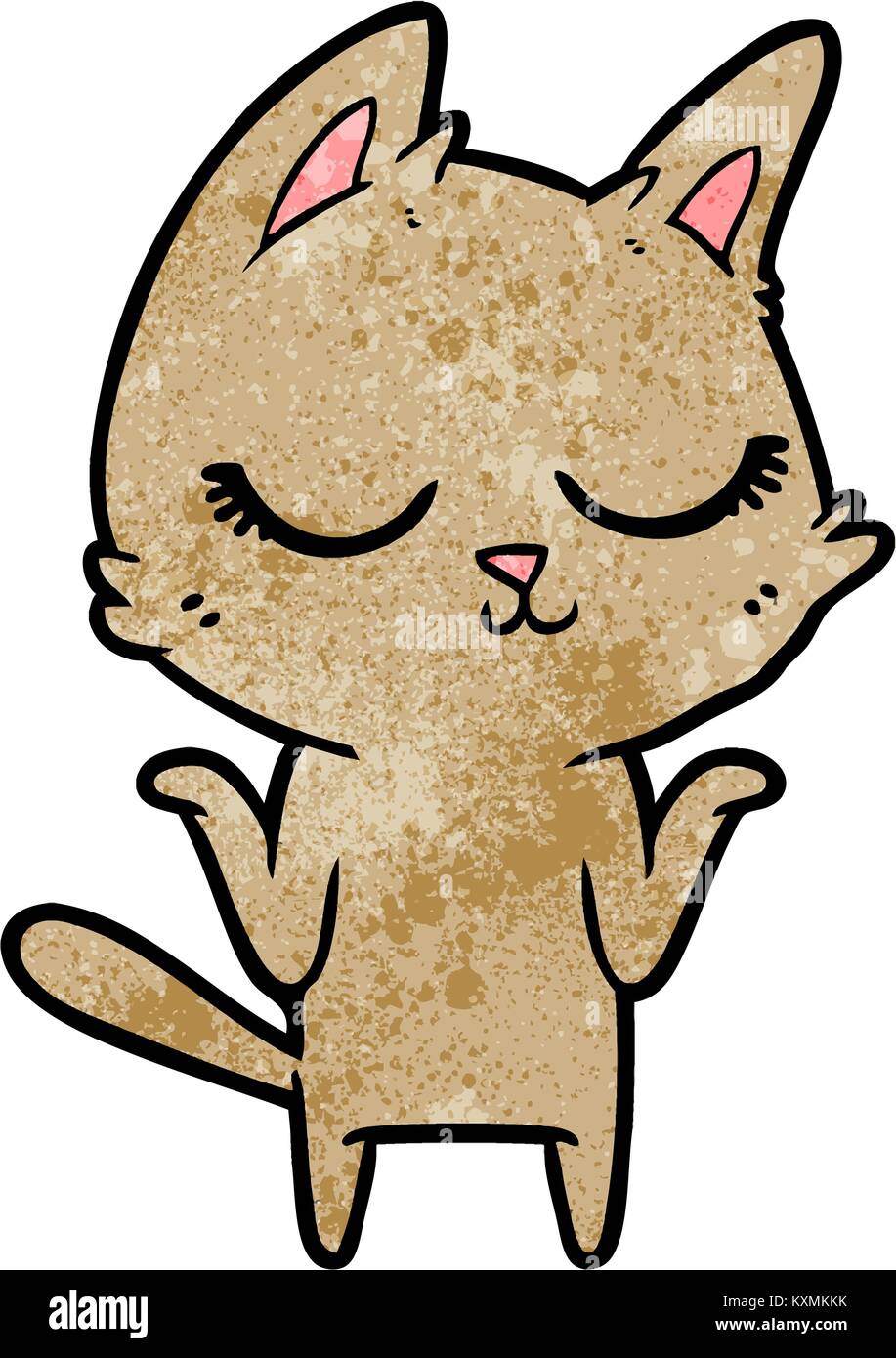 calm cartoon cat Stock Vector Image & Art - Alamy