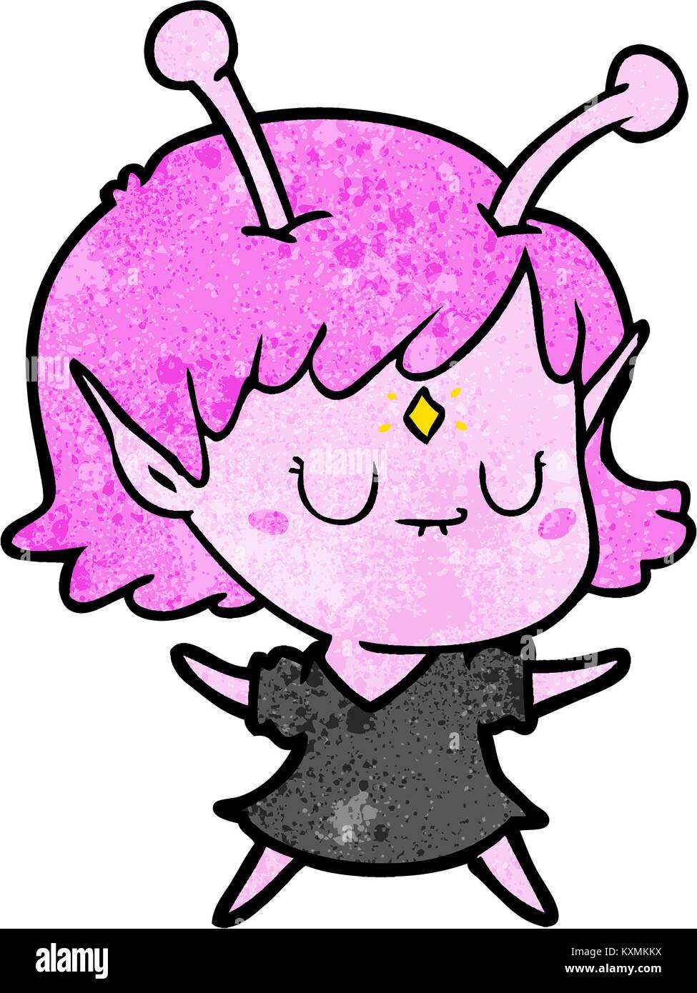 cartoon alien girl Stock Vector Image & Art - Alamy