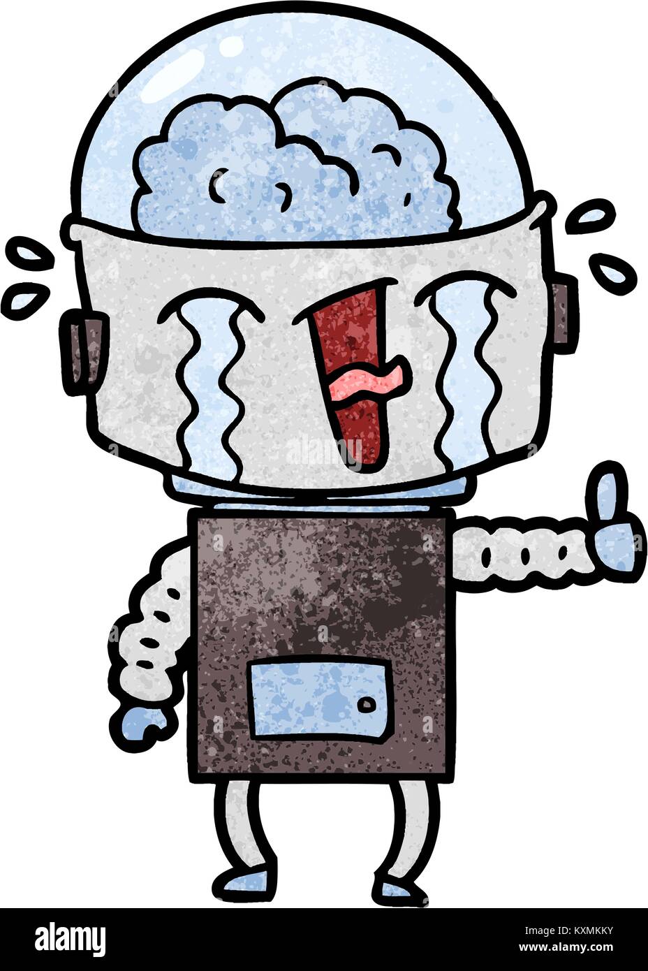 cartoon crying robot making gesture Stock Vector Image & Art - Alamy