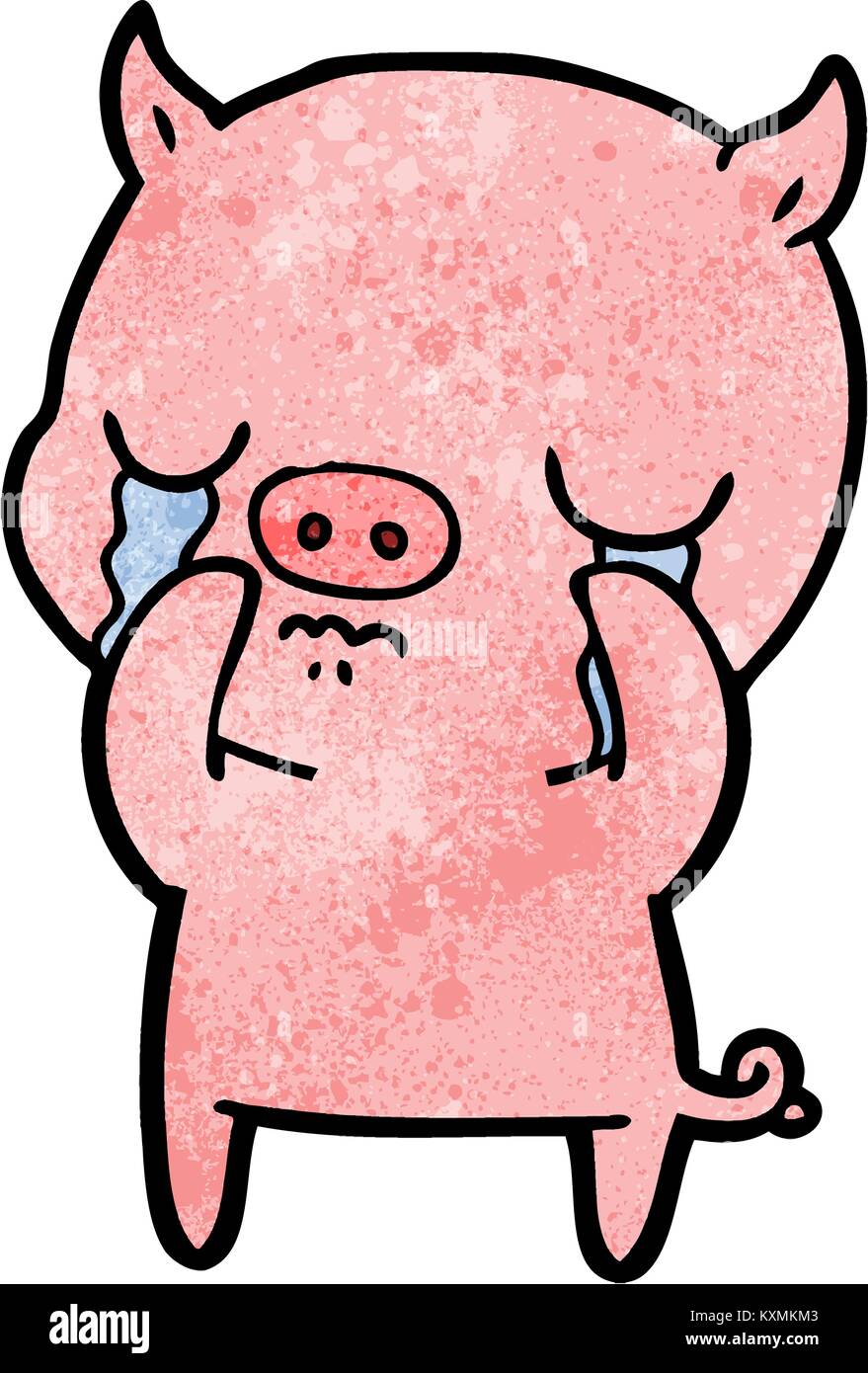 Sad Crying Pig Cartoon