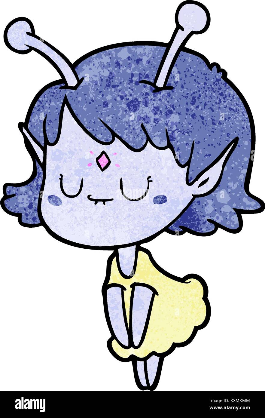 cartoon alien girl Stock Vector Image & Art - Alamy