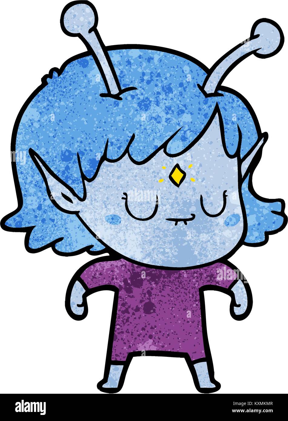 cartoon alien girl Stock Vector Image & Art - Alamy