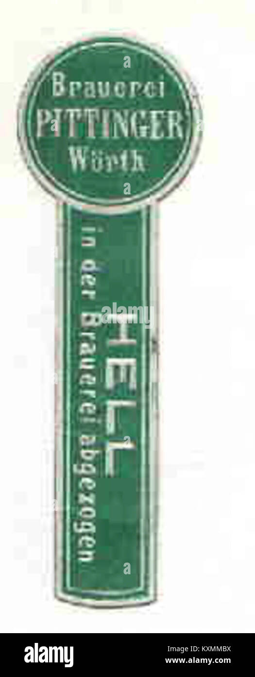 Bieretikett Brauerei Pittinger Wörth Stock Photo - Alamy