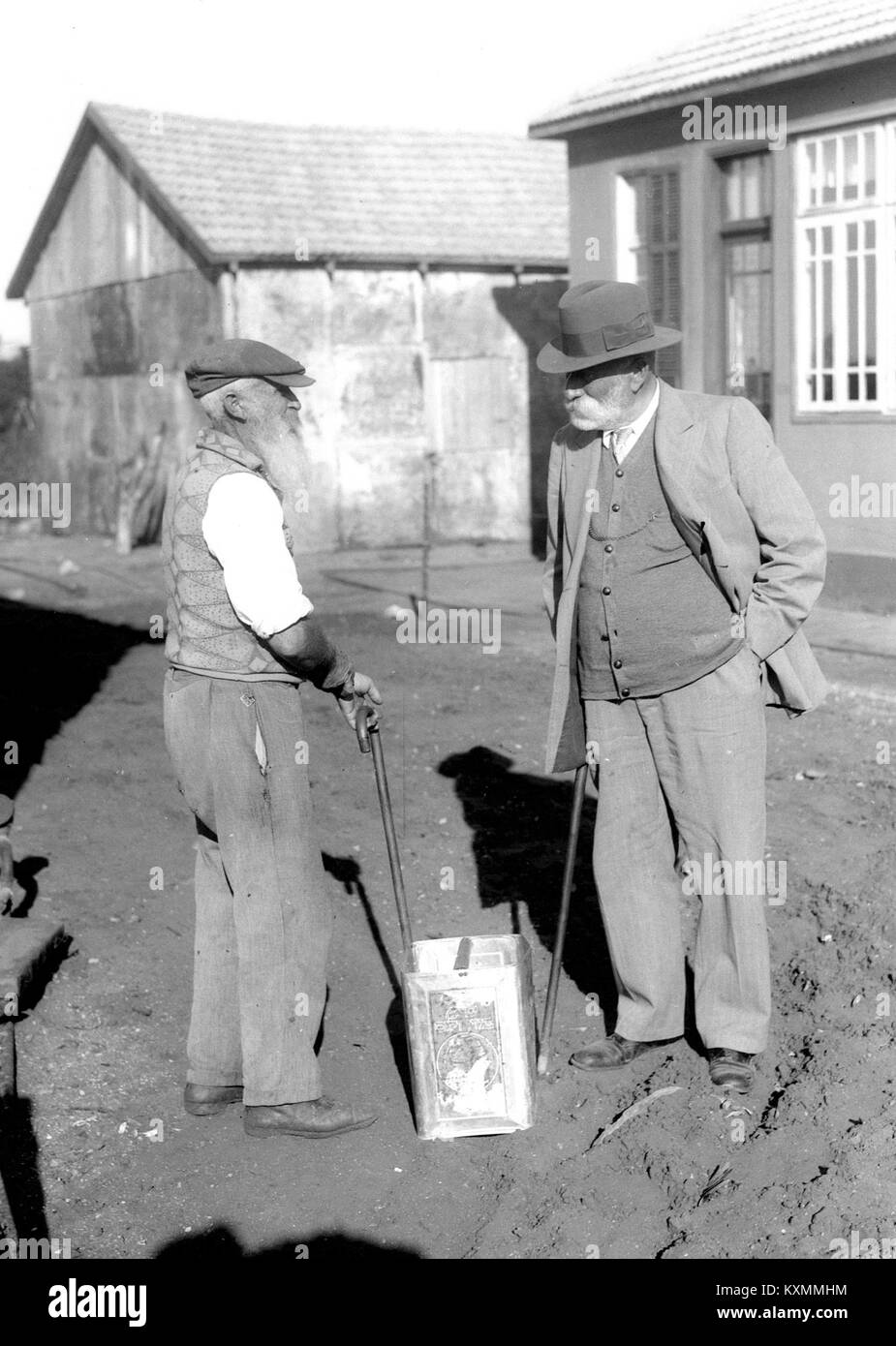 Two men on the way Black and White Stock Photos & Images - Alamy