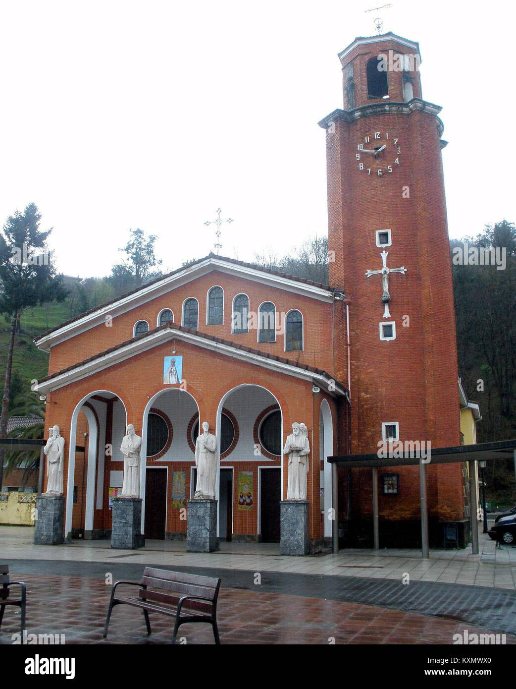 A photograph of the Iglesia de Santa María de las Nieves in Blimea, San ...
