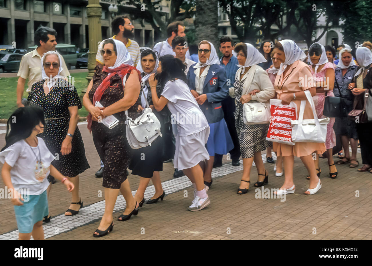 Mothers of the disappeared in Plaza de Mayo, Buenos Aires, Argentina ...