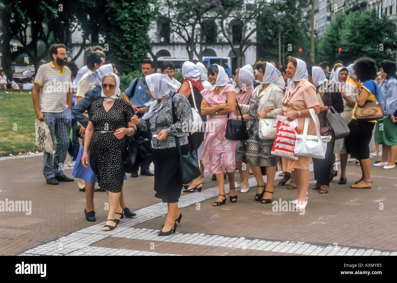 Mothers of the disappeared in Plaza de Mayo, Buenos Aires, Argentina ...