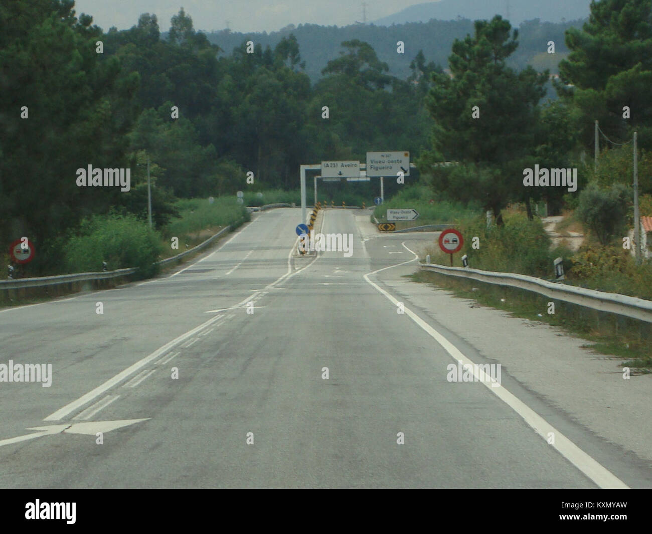 This image shows an old section of the IP5, a major highway in Portugal ...