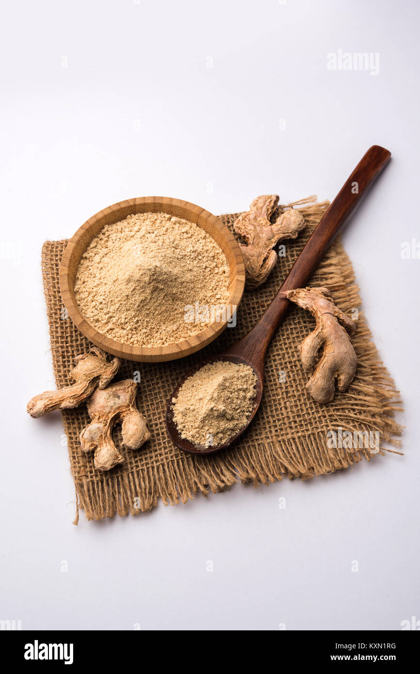 Ginger powder with dried Ginger also known as Sunth or Sonth in India ...