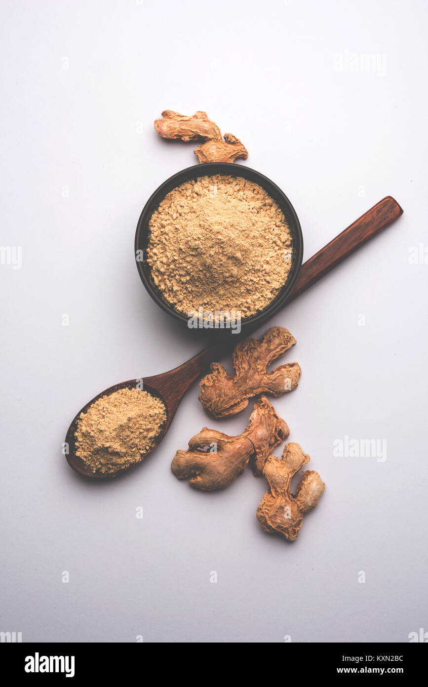 Ginger powder with dried Ginger also known as Sunth or Sonth in India ...