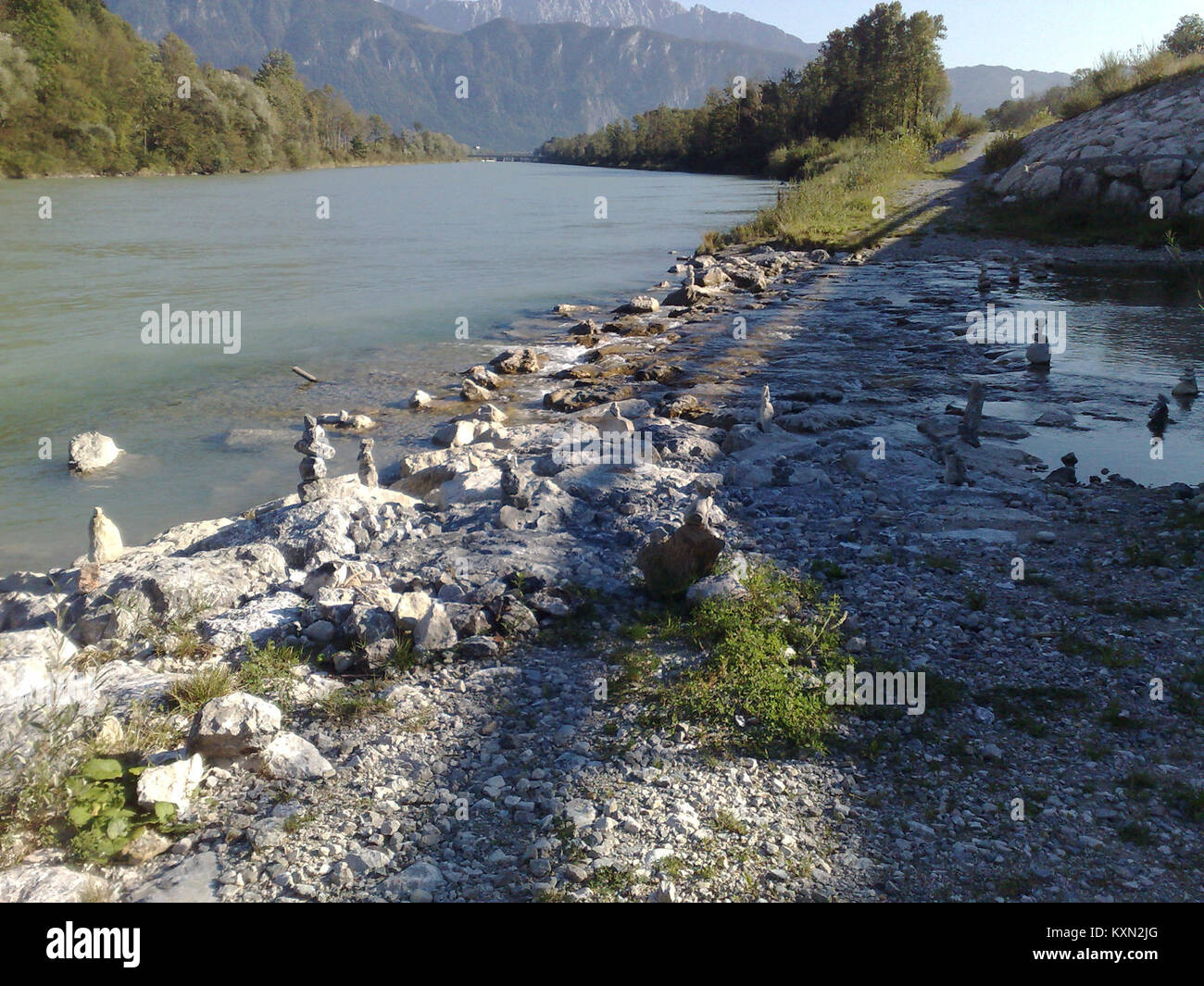 A photograph or map of the confluence of the Auerbach River into the ...