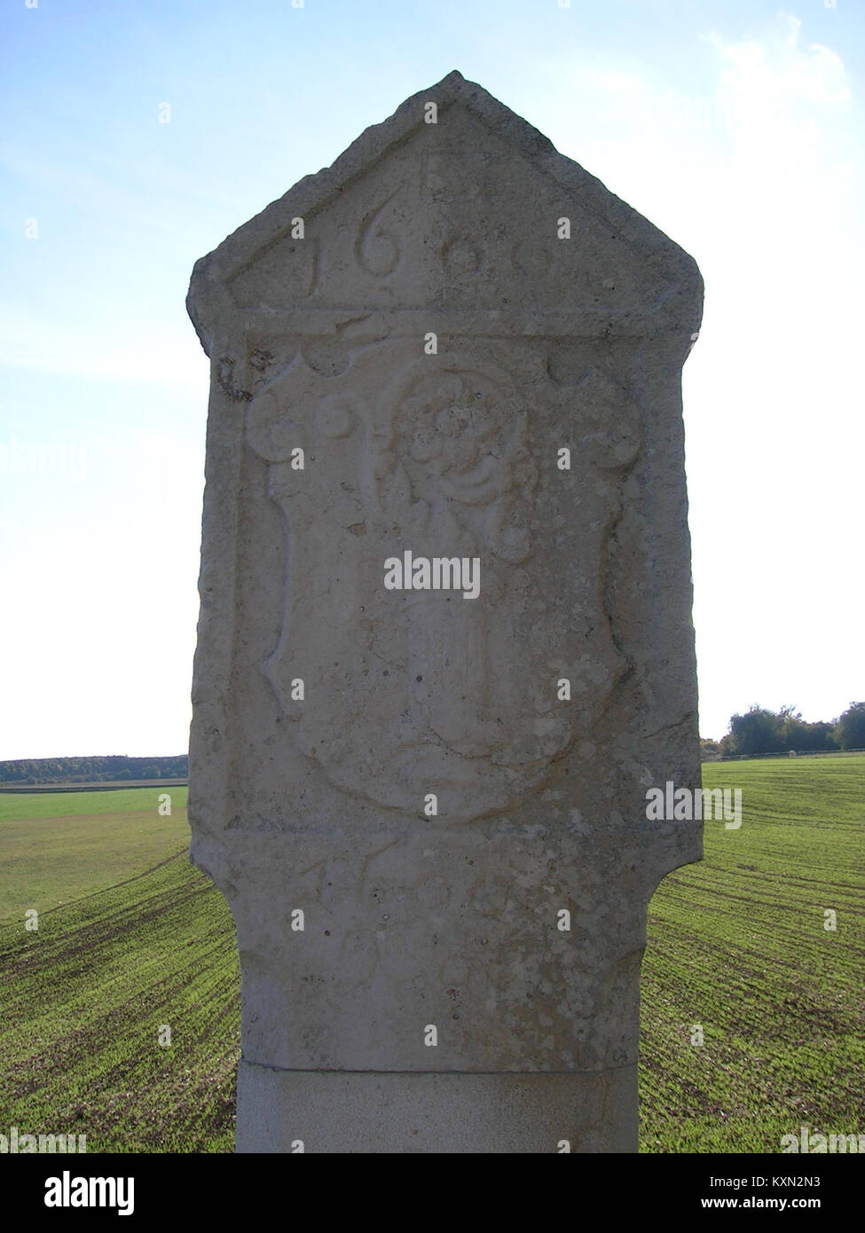 The Blumenberg boundary stone in Eichstätt, Germany, marks territorial ...