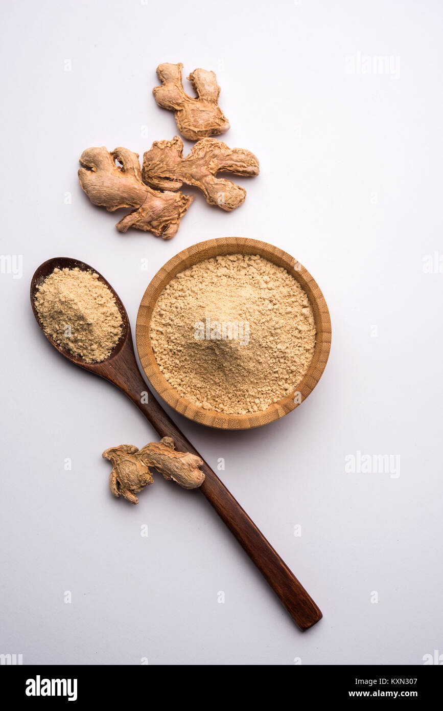 Ginger powder with dried Ginger also known as Sunth or Sonth in India ...