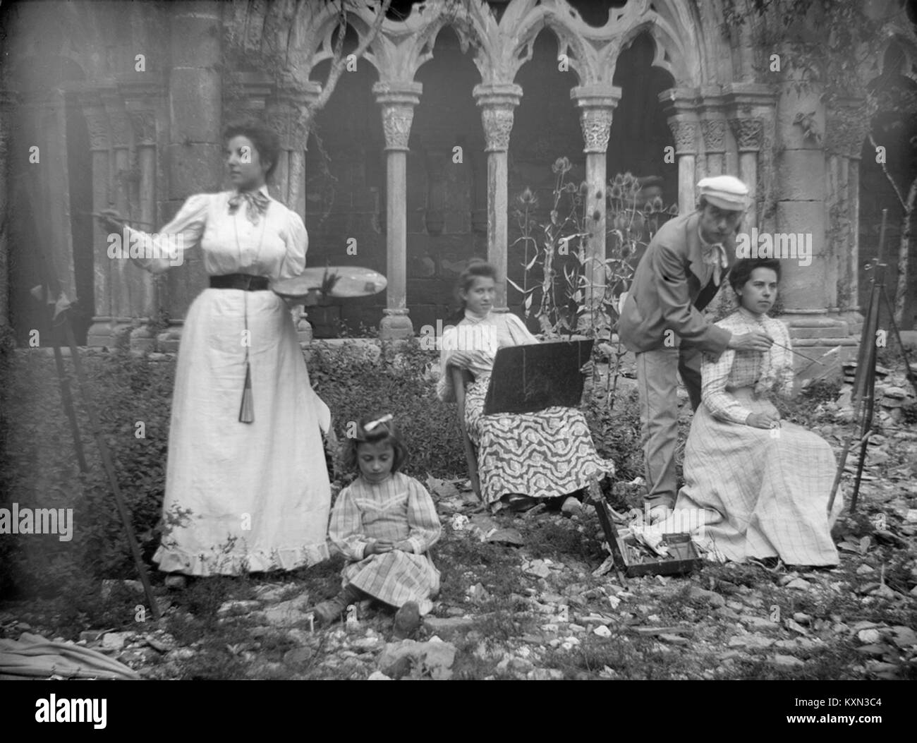 Family spain monuments Black and White Stock Photos & Images - Alamy