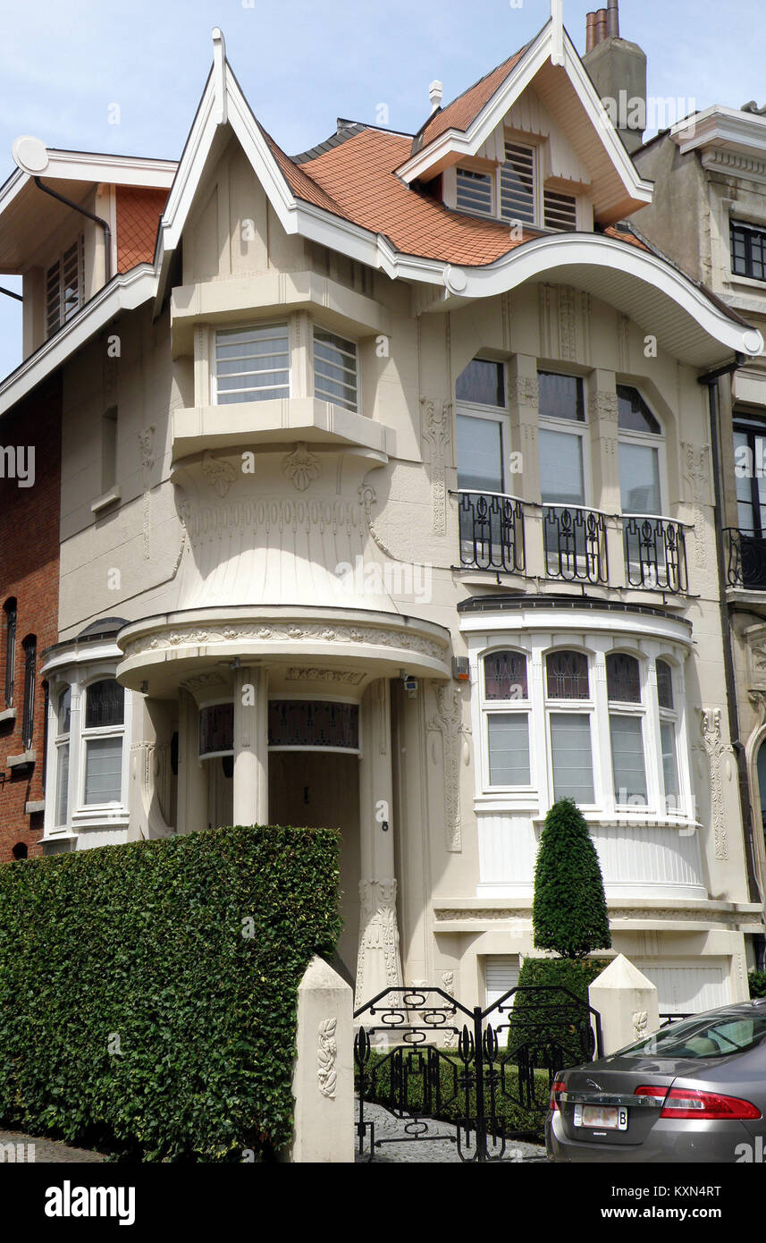 The photograph showcases a building at Van Putlei number 8 in Antwerp ...