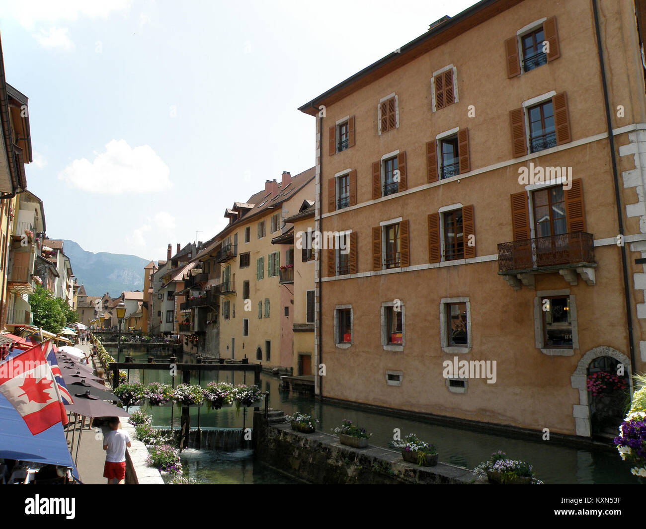 The Quai de l'Évêché in Annecy, France, showing the waterfront ...