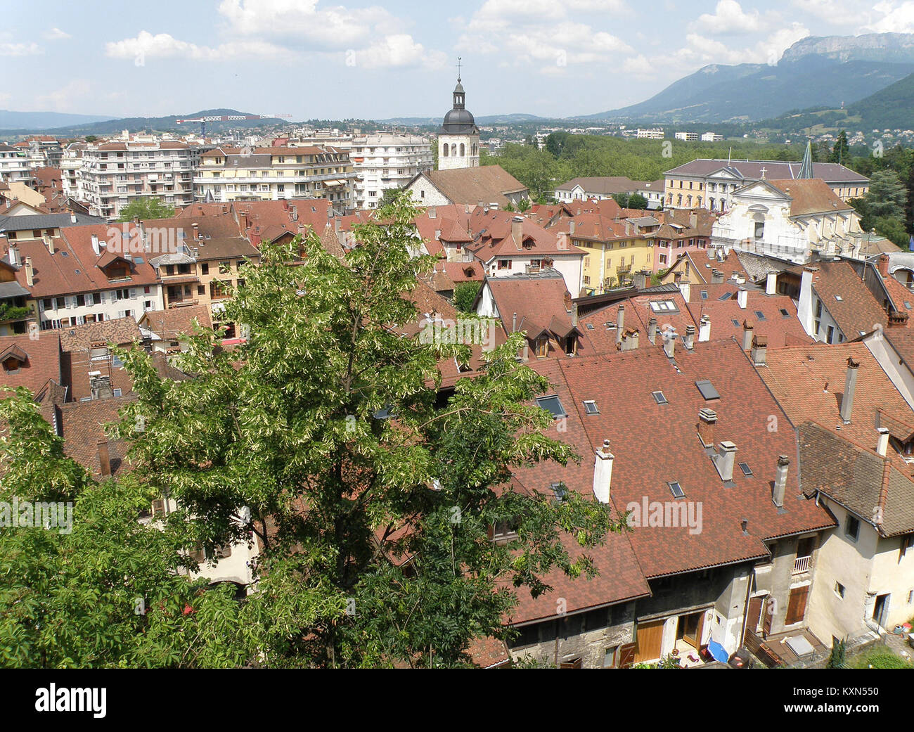 This is a panoramic view of Annecy, France, highlighting its scenic ...