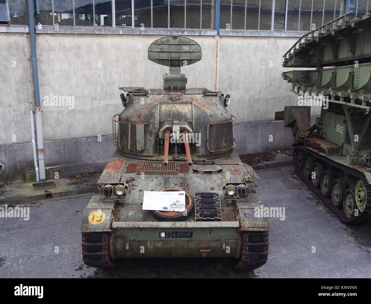 The AMX-13 DCA bi-tube is an anti-aircraft artillery piece displayed at ...