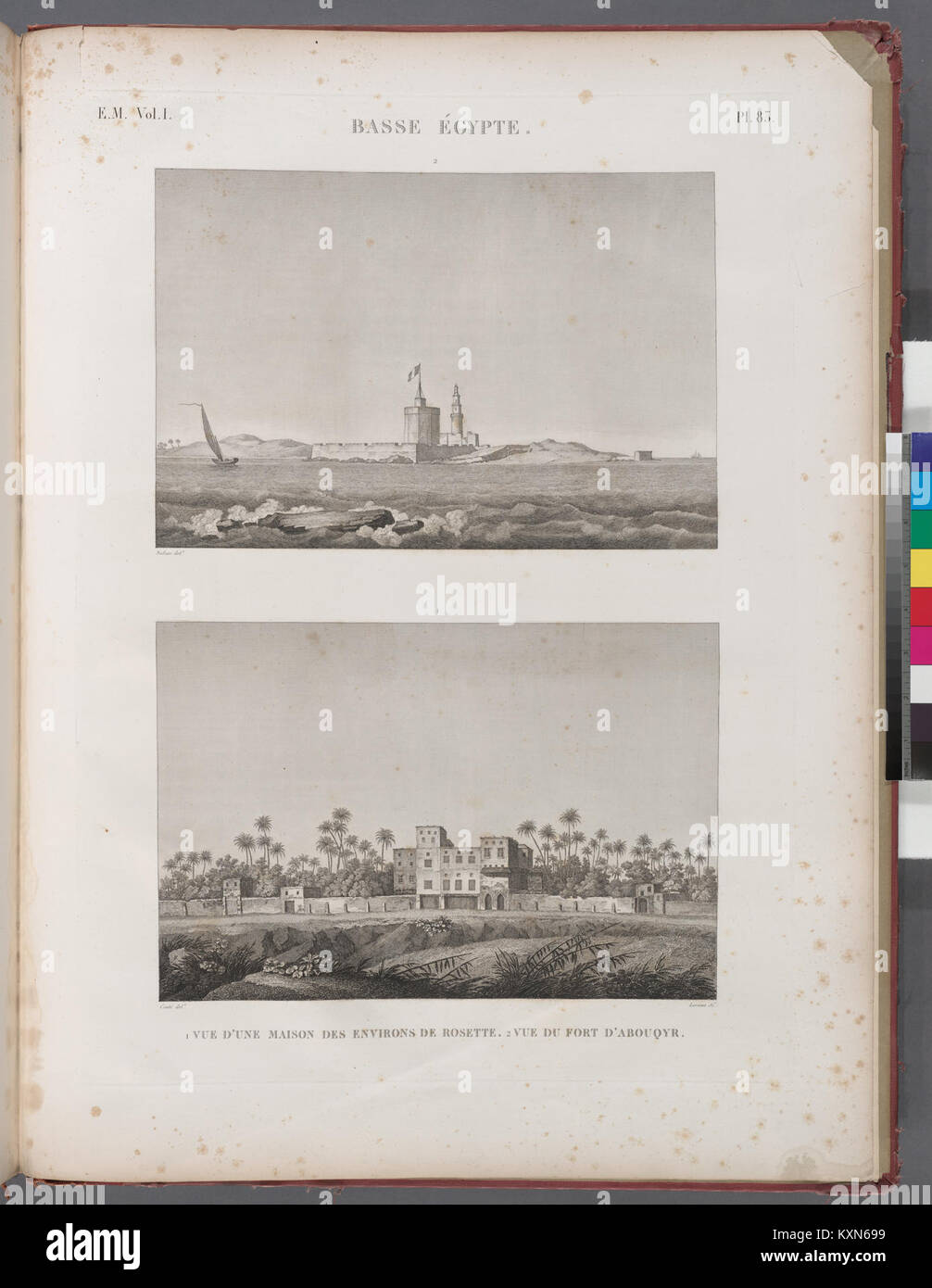 This image shows two views from Lower Egypt: one of a house near ...