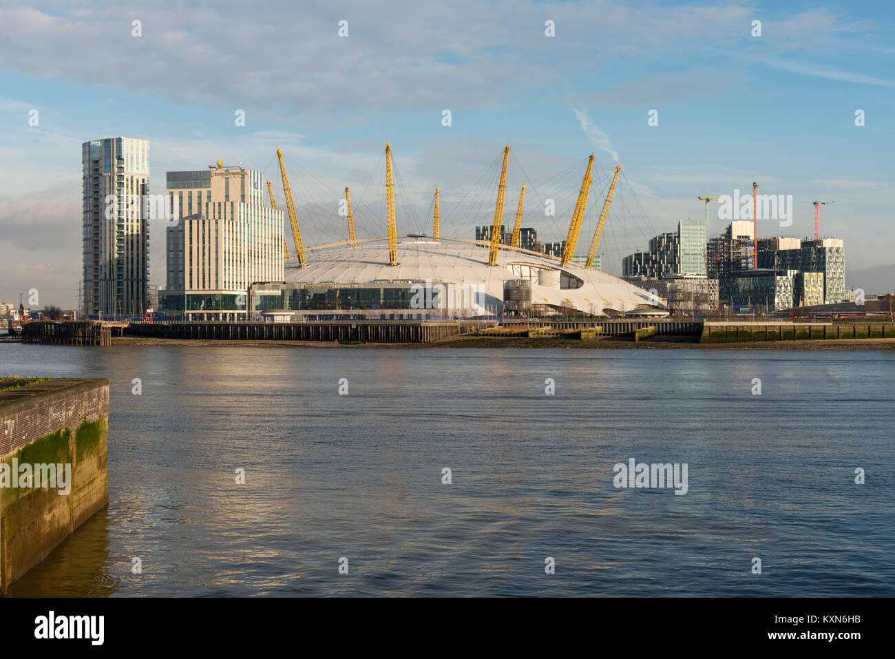 O2 Arena London from across the Thames Stock Photo - Alamy