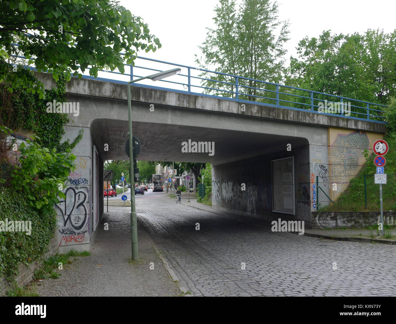 The Hindenburgdamm railway bridge in Berlin-Steglitz, Germany, is a ...