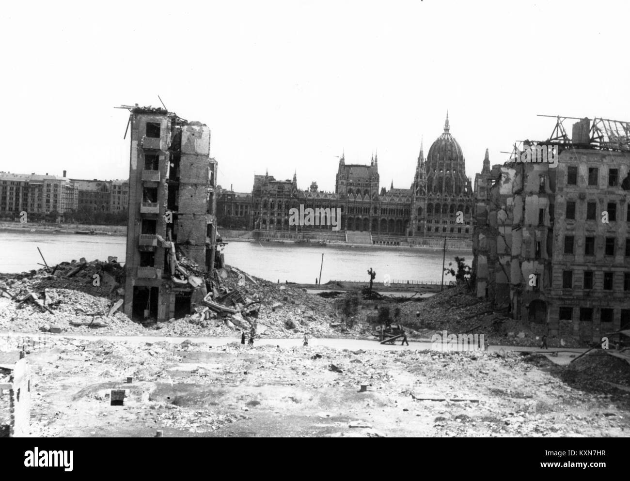 Fő utca and the Danube waterfront in Budapest, Hungary, are shown with ...
