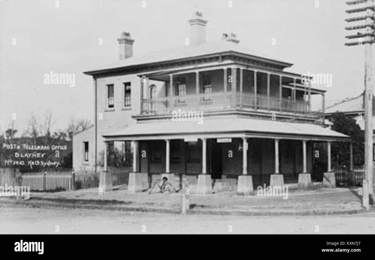 The Blayney Post Office, photographed in 1913, is a historic civic ...