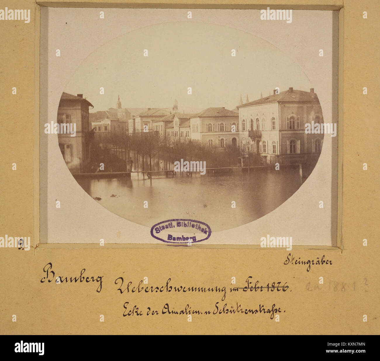 Flooding in Bamberg's Hainviertel district, Germany, between 1876 and ...