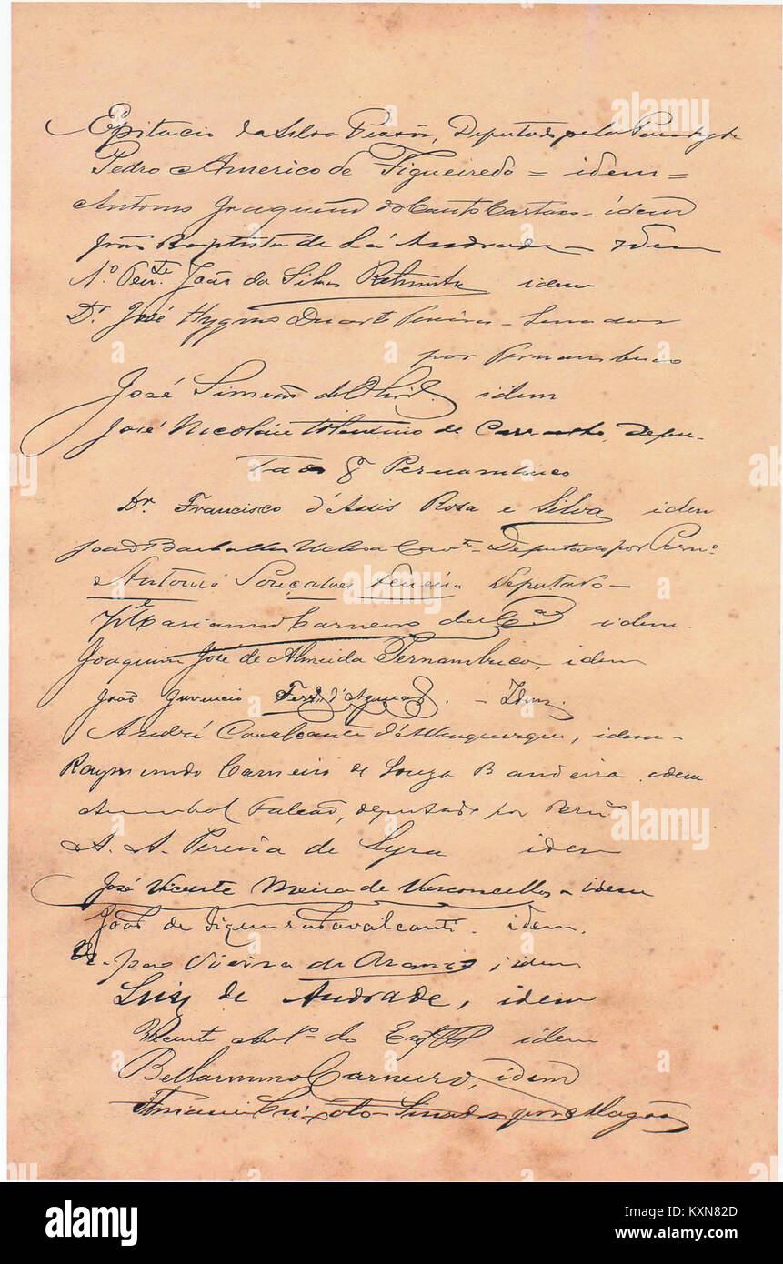 This image displays the signatures from the Brazilian Constitution of ...