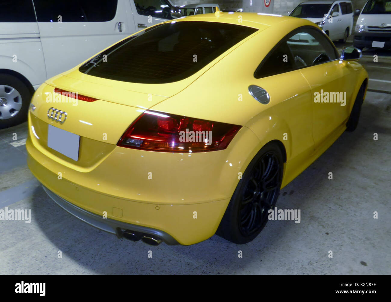 A rear view of the Audi TTS coupé (8J model), a high-performance sports ...