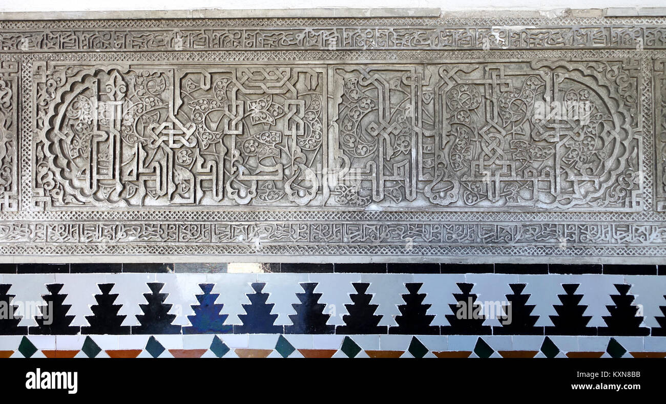 The Alcázar of Seville in Spain features intricate arabesque designs ...