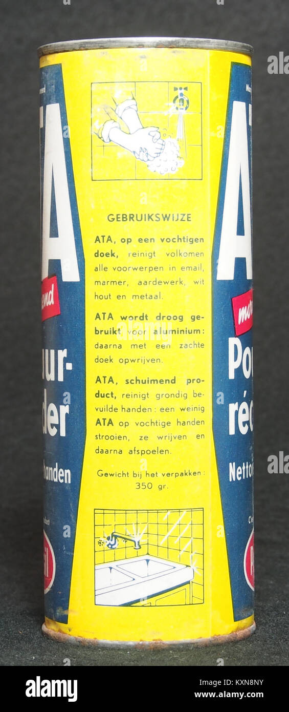A photograph showcasing ATA powder cleaner, a cleaning product ...