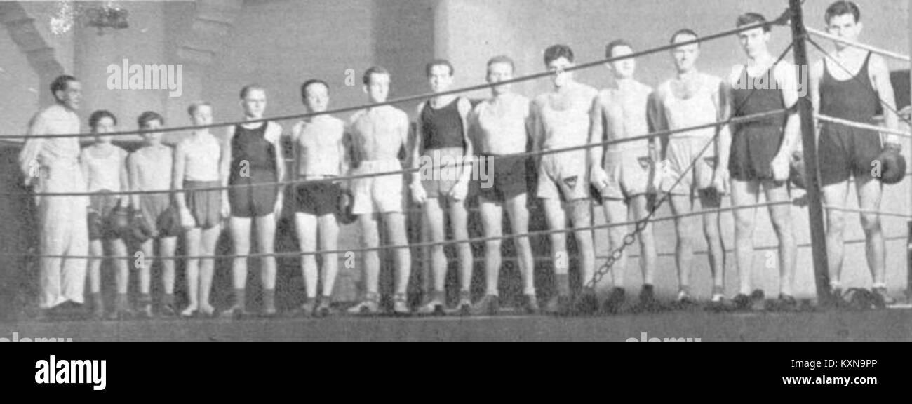 This image likely depicts a boxing match at the Domobranskem House, a ...