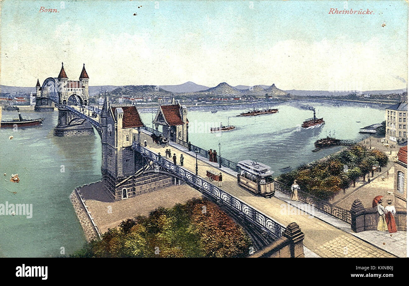 The Rheinbrücke in Bonn, Germany, is a major bridge crossing the Rhine ...