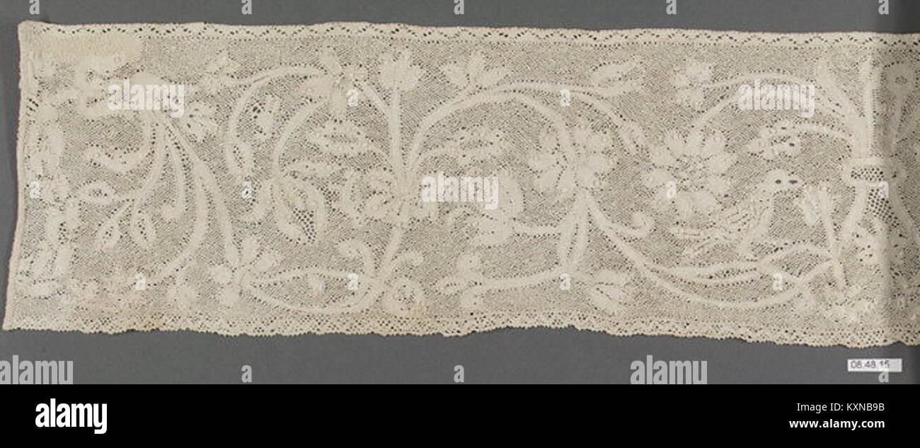 This image depicts the lower part of a 'rochet' from the MET collection ...