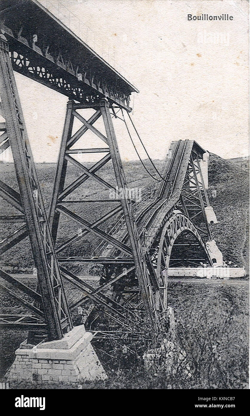 Photograph of a bridge in Bouillonville, Belgium, showing structural ...