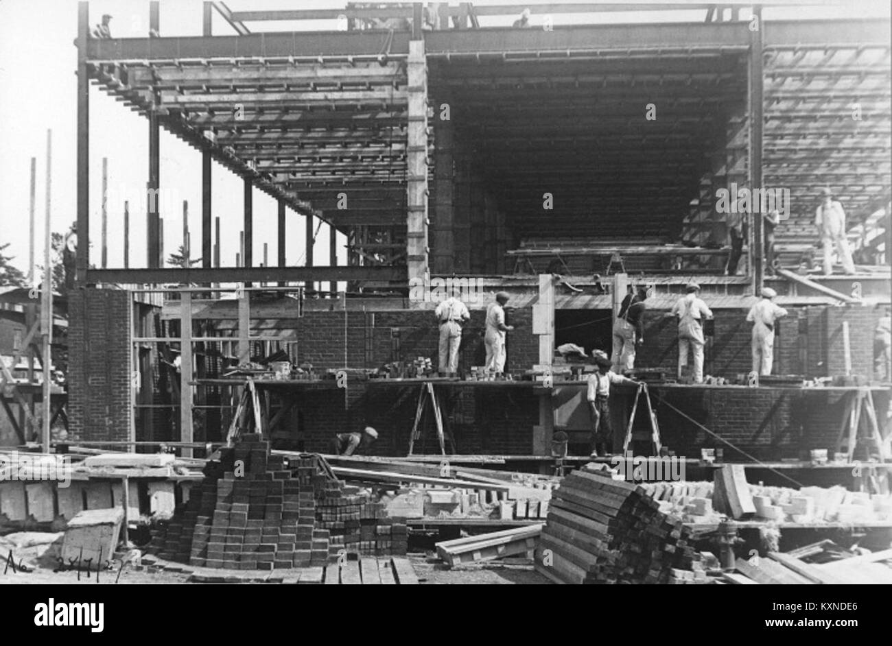 Construction of Dominion Textile plant, west front (A6) section, Magog ...