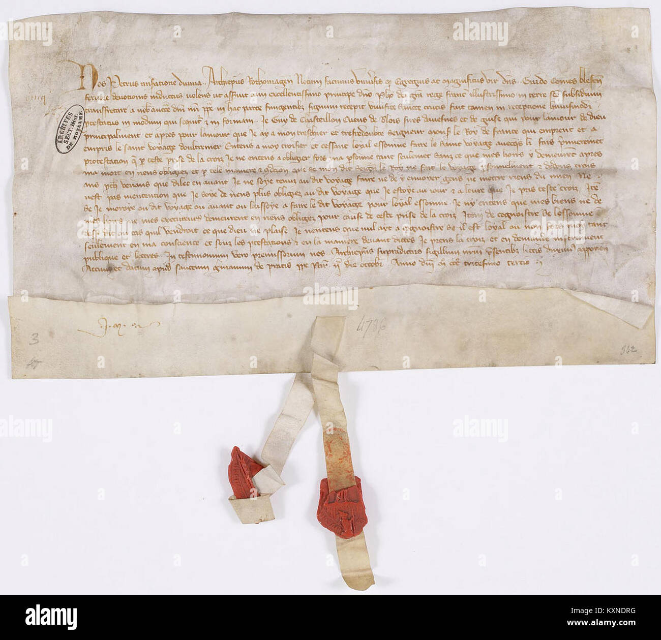 This document shows the conditional engagement of Guy de Châtillon ...