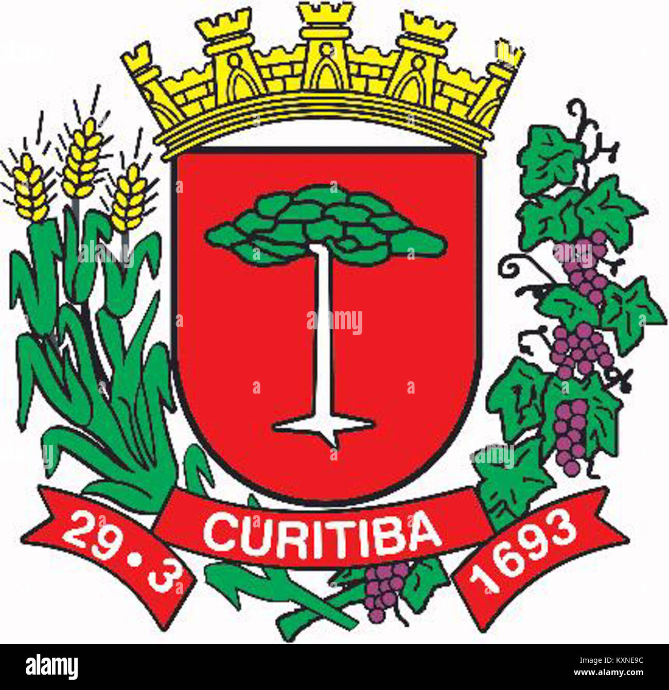 The Brasão de Armas of Curitiba represents the cultural and historical ...