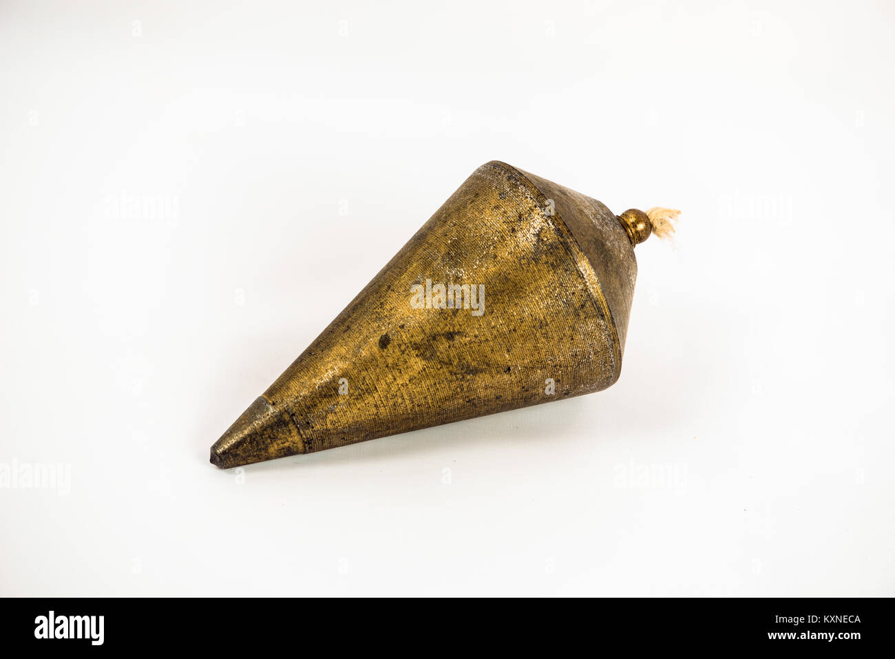 A vintage metal plumb isolated on white background Stock Photo - Alamy