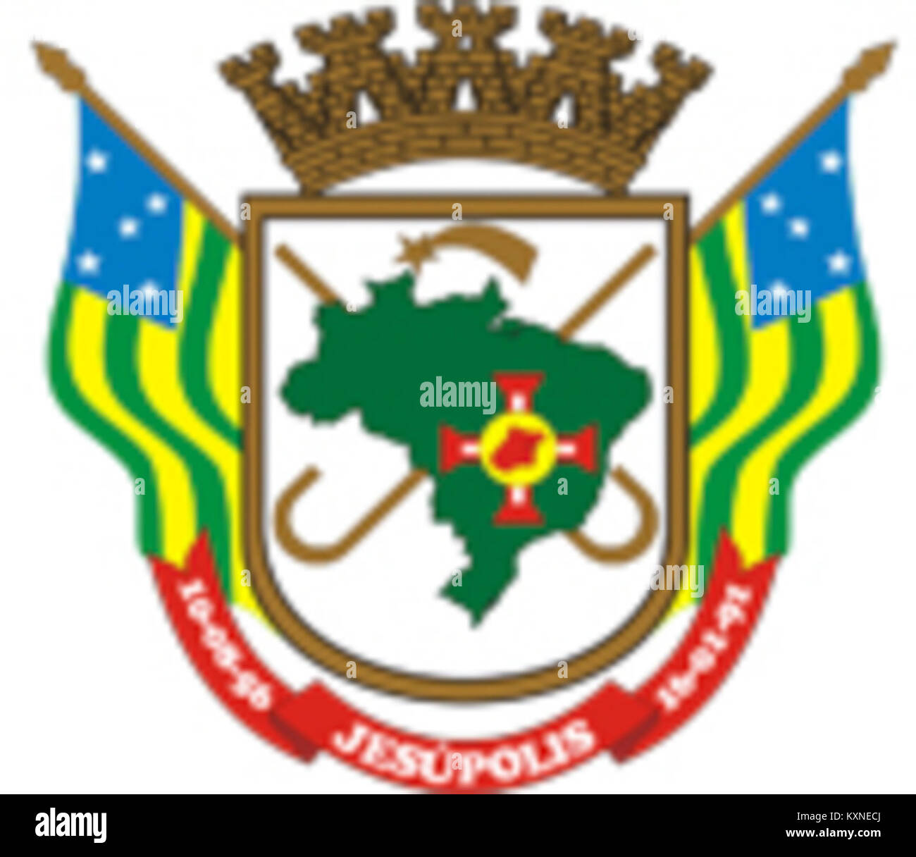 This is the coat of arms (brasão) of Jesópolis, a town in Brazil. It ...