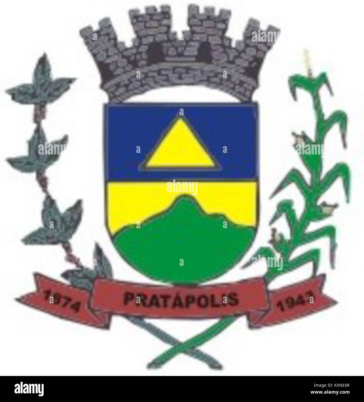 The coat of arms of Pratápolis represents the town’s heraldic symbols ...