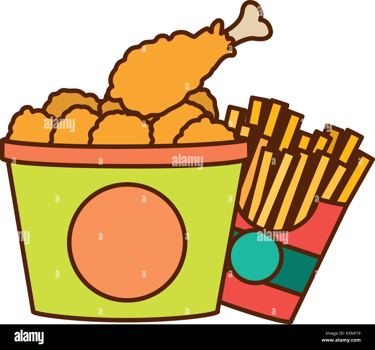 Chicken and fries design Stock Vector Image & Art - Alamy