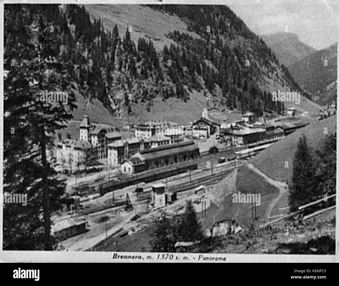 A panoramic view of Brennero, an alpine town in Italy, located at an ...