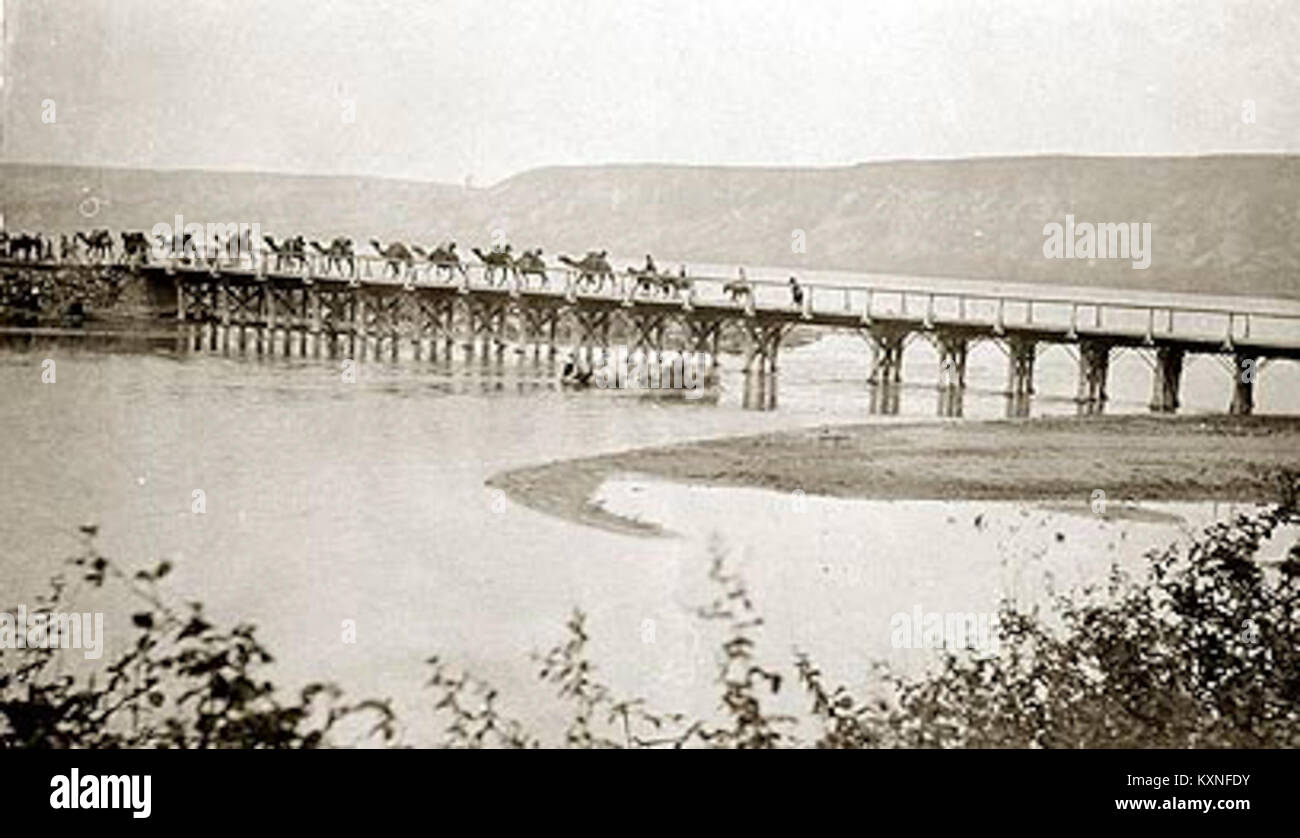 This image shows the bridge over the Jordan River at the point where it ...