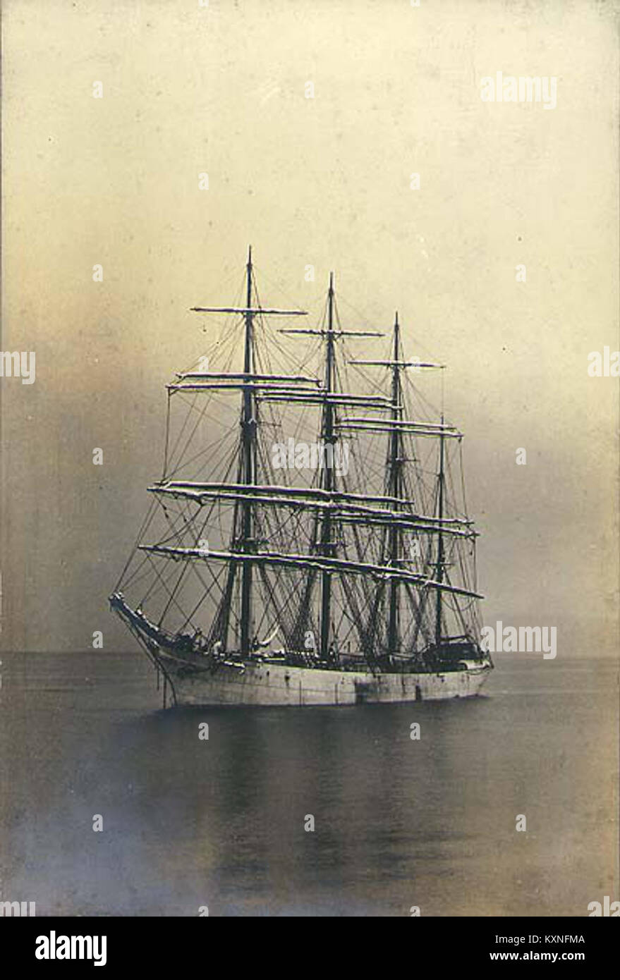 The British four-masted bark Samaritan is seen anchored at Commencement ...