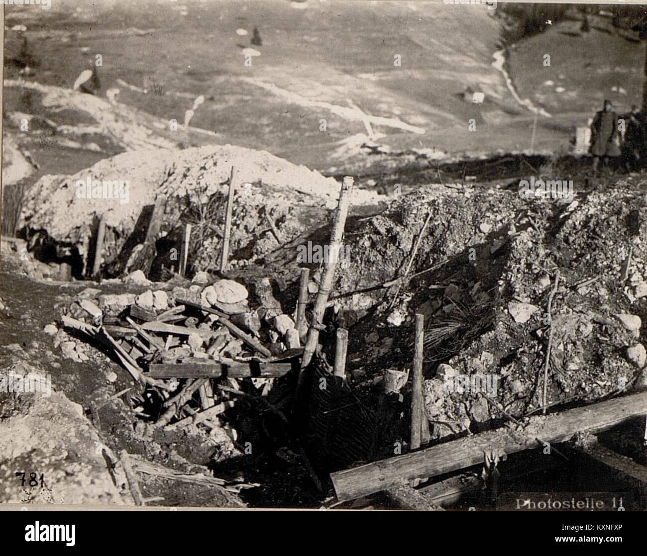 This image shows the aftermath of a destroyed Italian military position ...
