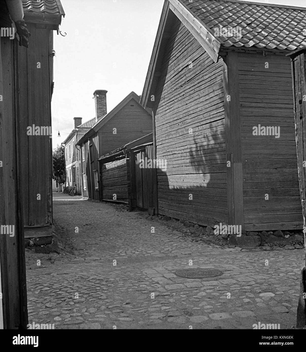 A historic view of Eksjö, Sweden, documented in the Swedish cultural ...