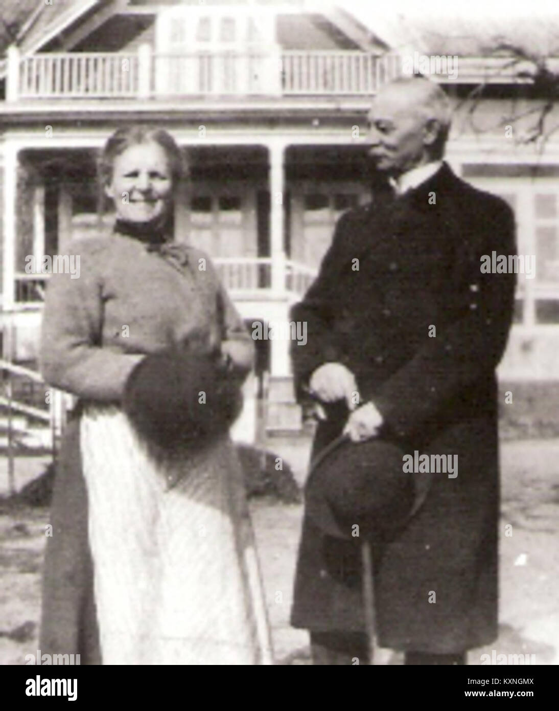 A historical photograph of Charlotta and Claes Wersåll, depicting their ...